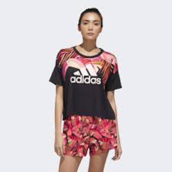 adidas | Tops | Farm Rio X Adidas Tropical Toucan Black Crop | Poshmark
